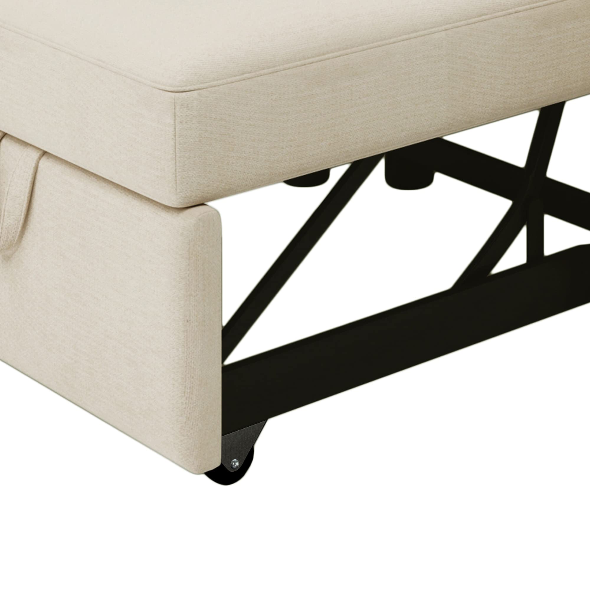 YuiHome 3-in-1, Convertible, 3 Level Adjust Backrest, Lounger, Single Sofa, Modern Chair Bed Sleeper for Adults,Beige
