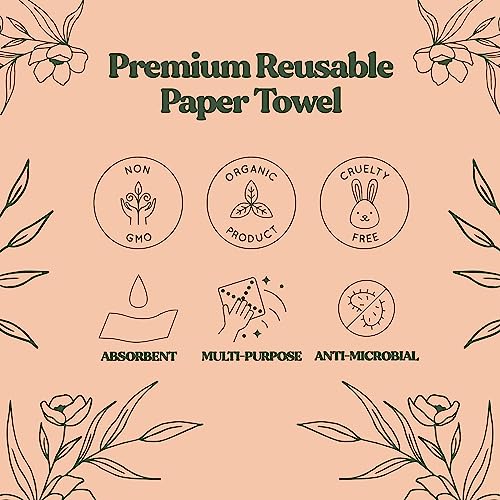 FEBU Swedish Dishcloths for Kitchen | 5 Pack Japanese Pattern Swedish Dish Towels | Reusable Paper Towels Washable | Non-Scratch Cellulose Sponge Cloths | No Odor, Biodegradable, Swedish Cloths