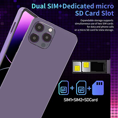 GLOGLOW I14pro Max 6.7 in 4G Smartphone, 100?240V I14pro Max Unlocked Cellphone for Work ()