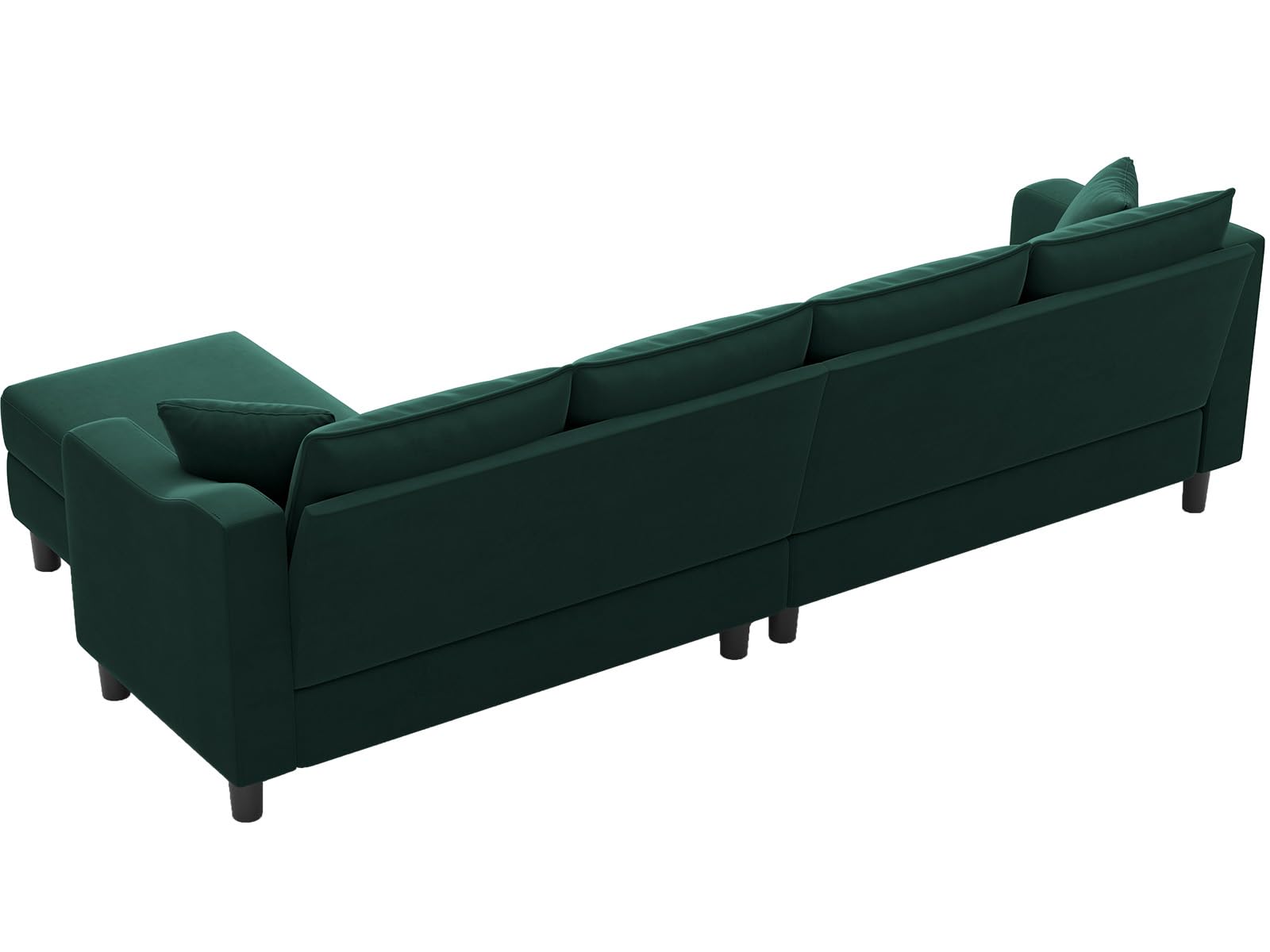 Belffin Velvet Convertible Sectional Sofa L Shaped Couch Reversible Sectional Sofa with Chaise Velvet 4 Seat Sectional Sofa (Green)…