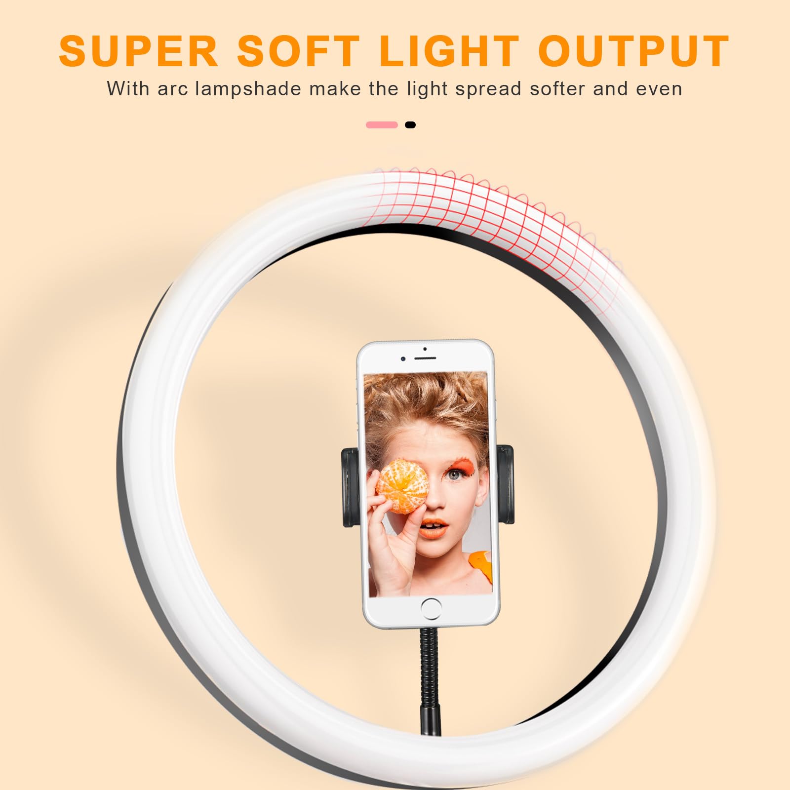 Godox LR120 12" LED Ring Light with Desktop Stand & Phone Holder,3000K-6000K Dimmable Selfie Ring Light,USB Powered Conference Light for Vlogs,YouTube,TikTok,Live Stream,Makeup,Photography (Black)