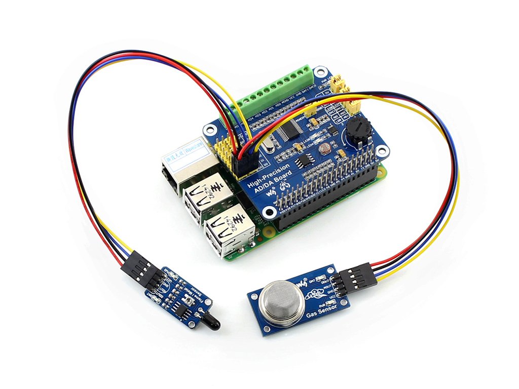 Raspberry Pi AD/DA Expansion Sheild Board for Adding High-Precision AD/DA Functions to Raspberry Pi Onboard ADS1256 DAC8552 Sensor Input/Output Interface