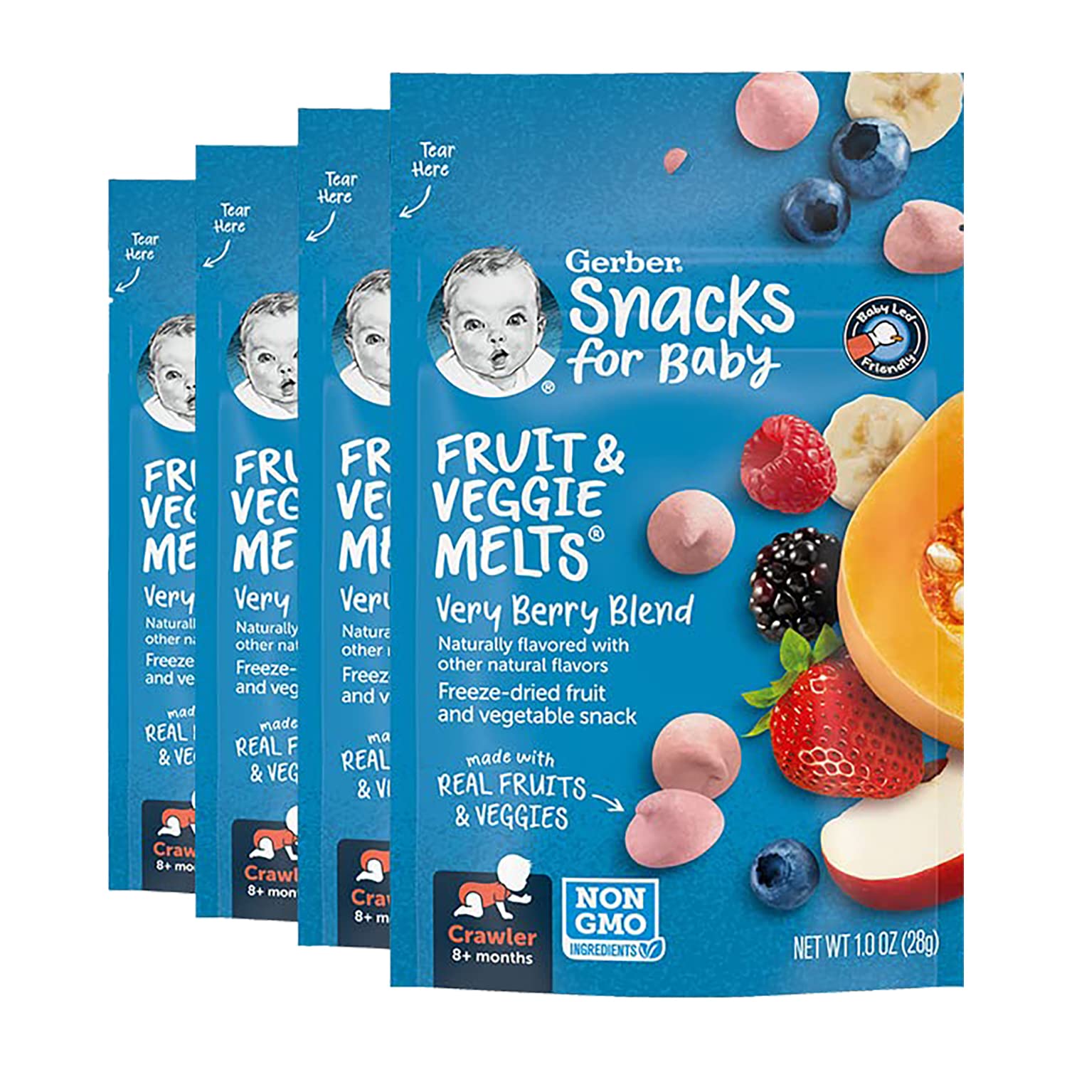 Gerber Graduates Fruit & Veggie Melts - Very Berry Blend, 1-Ounce (Pack of 4)