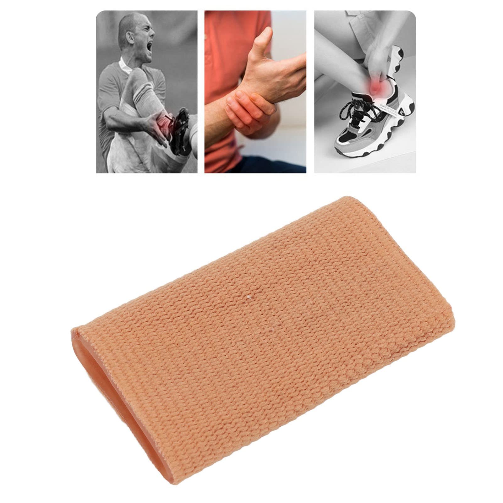 Ankle Brace Elastic Sports Protection Improve Figure Skating Ankle Support Sleeve for Men Women (Skin Color)