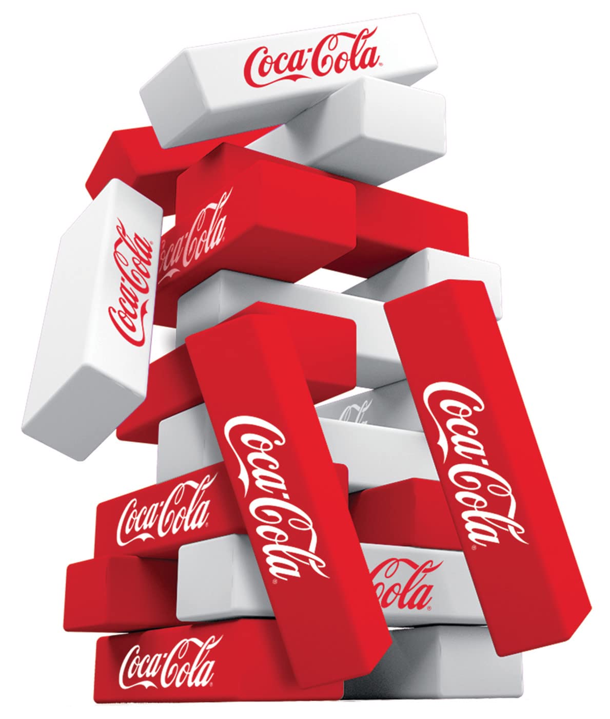 MasterPieces Family Games - Coca-Cola Wood Block Tumble Tower - Officially Licensed