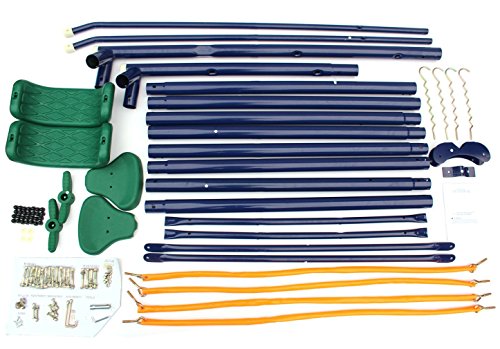 GREBAI Outdoor Metal Swing Set, Children's Swing Set with Slide for Backyard, Swing Set for Children, Toddlers, use