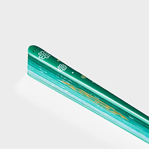 BAIHOGI Folding Hand Fan Women Hand Held Folding Fans Chinese/Japanese Style Butterflies Engraved Pattern Folding Hand Fan for Festivals Wedding Chinese Handheld Fan (Color : Green)