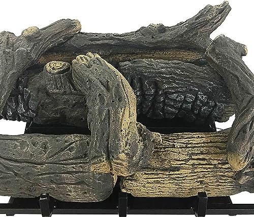 ProCom PCNSDS24RT Dual Fuel Ventless Fireplace Logs Set with Remote Control, Use with Natural Gas or Liquid Propane, 32000 BTU, Heats up to 1100 Sq. Ft, Realistic Painted, 24 Inches