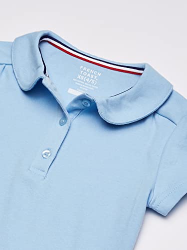 French Toast girls Short Sleeve Peter Pan Collar School Uniform Polo Shirt, Light Blue, 6 Years US