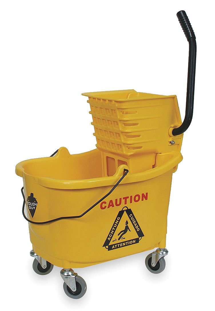 Mop Bucket and Wringer, 8-3/4 gal., Yellow