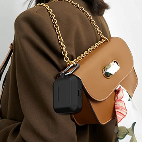 Doboli Compatible with AirPods 3 Case Cover for Airpods 3rd Generation Charging Case 2021 Silicone Protective Accessories Skin with Keychain (Front LED Visible) Square Black