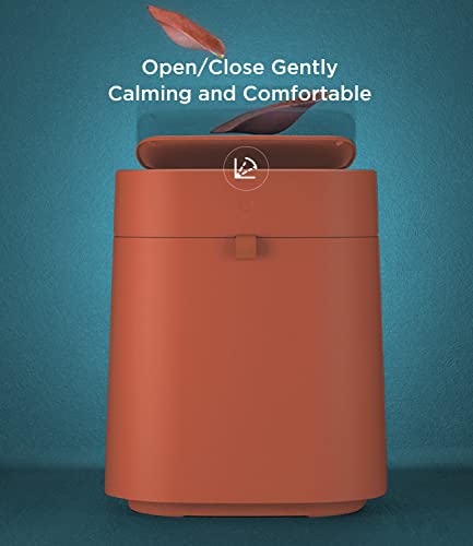 TOWNEW T Air X Orange Self Sealing Trash Can, 3.5 Gallon Automatic Garbage Can with Motion Sensor and Handle, Smart Trash Bin for Living Room Bedroom Kitchen Restroom, Orange