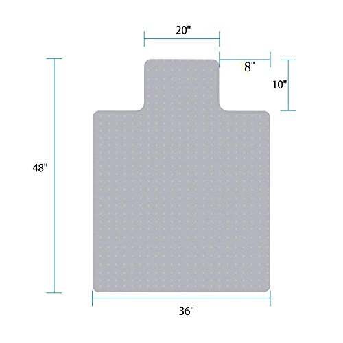 Office Desk Chair Mat for Carpet Floor Low Pile PVC Protection Anti-Slip Floor Mat Carpeted Chair Mat 48" x 36"