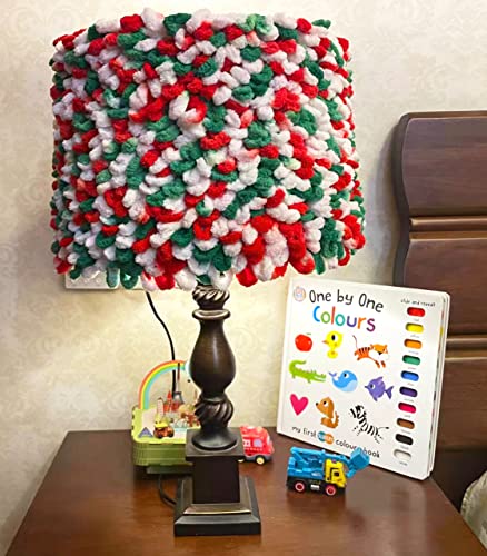 DDL&HEXI 3 Skeins of Loop Yarn Finger Knitting Yarn (605 Christmas)