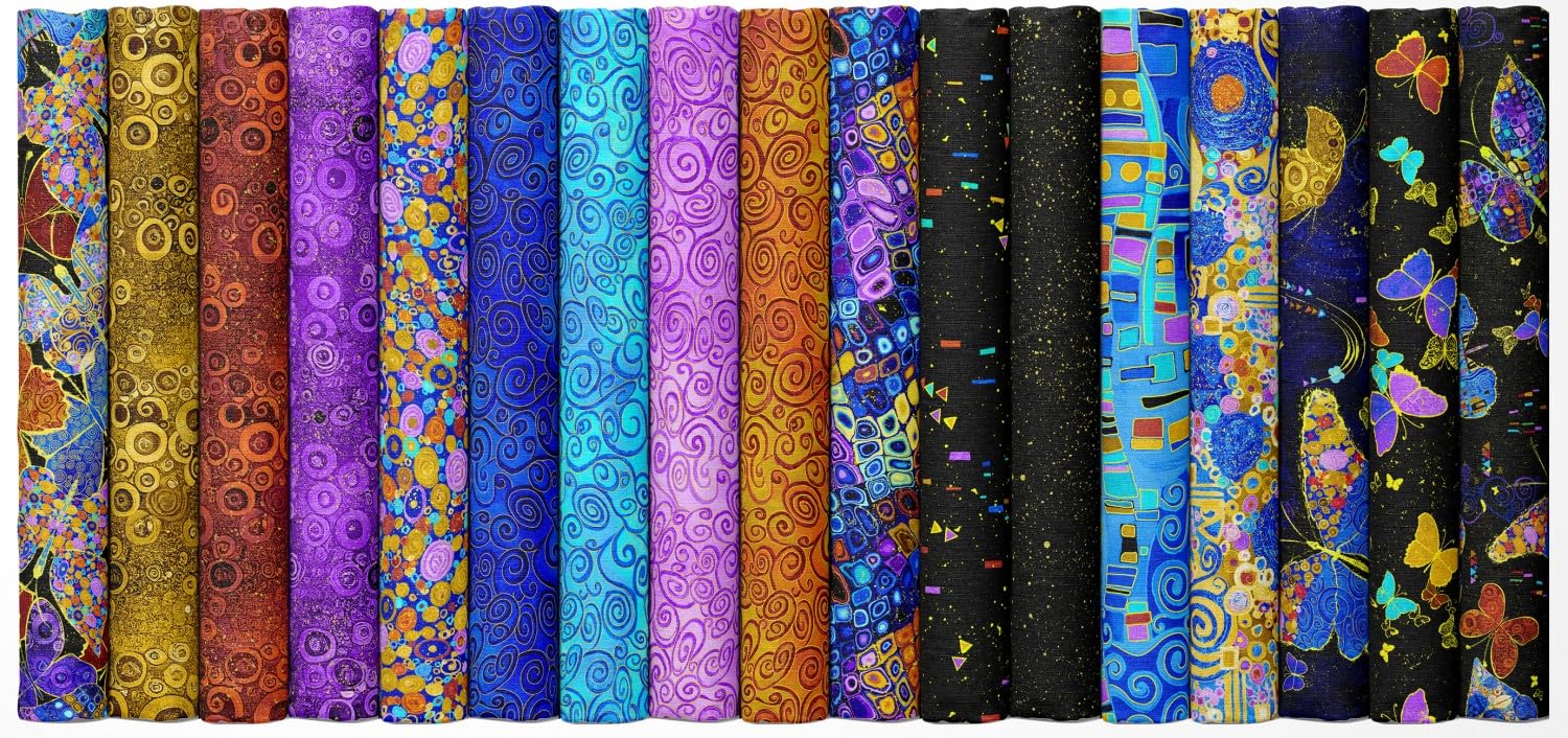 Timeless Treasures Wings of Gold Red Floral Scroll Metallic Blender Cotton Fabric, Cut by the yard