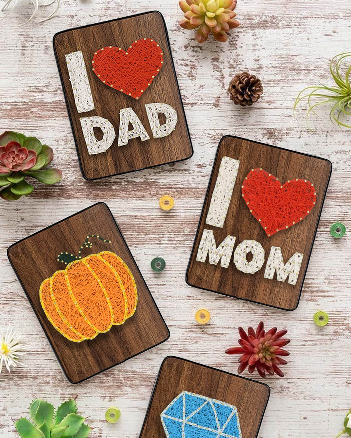 BAZIMA ALICE DIY String Art Kit for Beginner, DIY I Love Mom Craft Kit,Unique Gift,Craft Kit for Holidays
