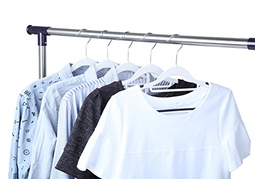 Finnhomy Bar Design Heavy Duty 50 Pack Plastic Hangers, Durable Clothes Hangers with Non-Slip Pads, Great for Shirts, Pants, Scarves, Strong Enough for Coat, White