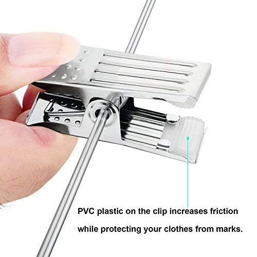 OIKA Pants Hangers 20-Pack,16.7-Inch Long Velvet Hangers with Adjustable Clips, Non-Slip, Space-Saving for Trousers, Skirts, Coat, Dresses, Tank Tops-Black Hangers
