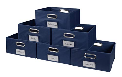 Niche Cubo Set of 6 Half-Size Foldable Fabric Storage Bins- Blue