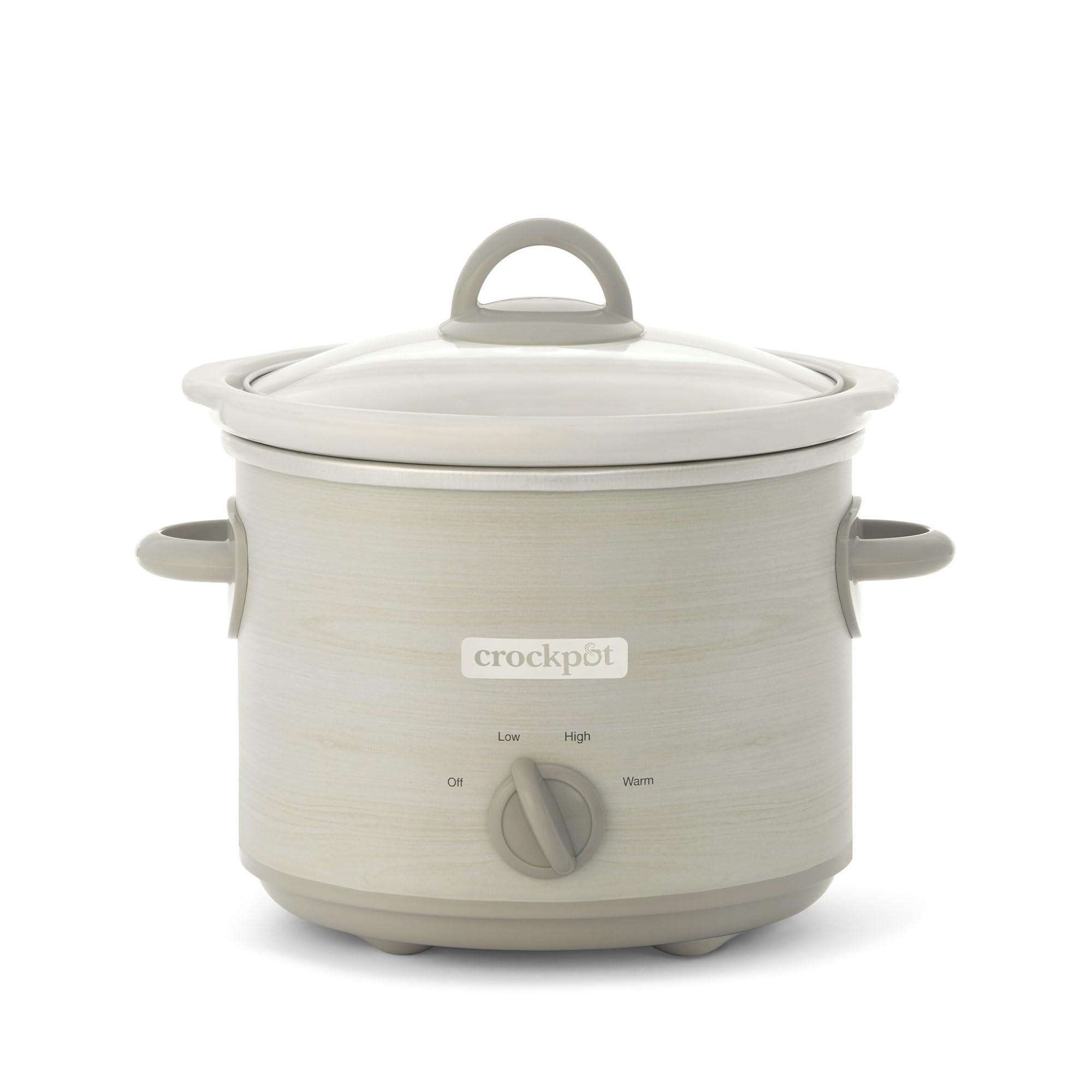 Crock-Pot Manual Design Series 3 Quart Slow Cooker with 3 Cook Settings, Removable Dishwasher and Oven Friendly Stoneware for Meal Prep, Woodgrain