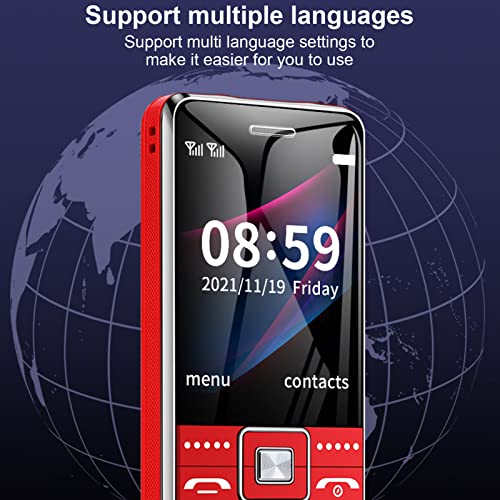 G600 Unlocked Cell Phone for Senior, 2G GSM Unlocked Mobile Phone, 6800mah, Dual SIM Senior Phone Unlocked with Big Button Loud Voice (Red)