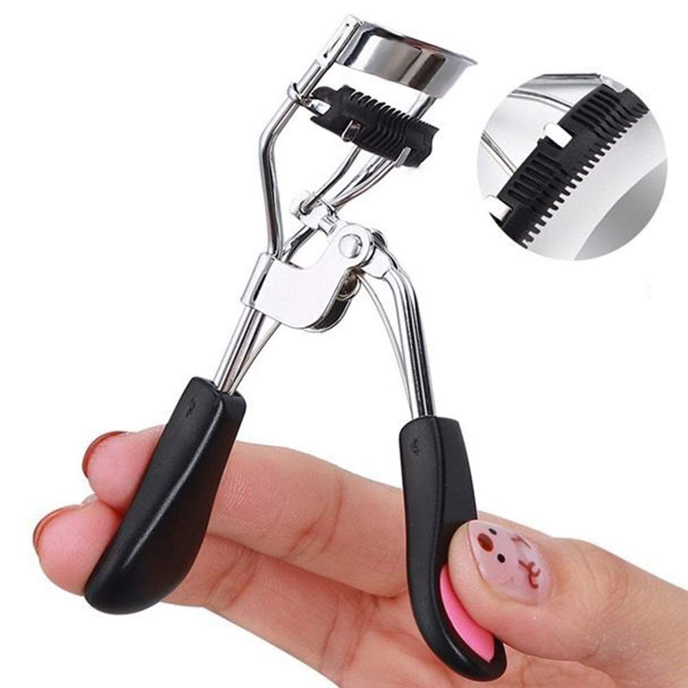 Pinkiou Eyelash Curlers with Comb and Eeylash Separator Set Professional Lash Curler with Built-in Comb Ergonomic Heart-Shaped Handle and Eyelash Comb Tool for Daily Makeup