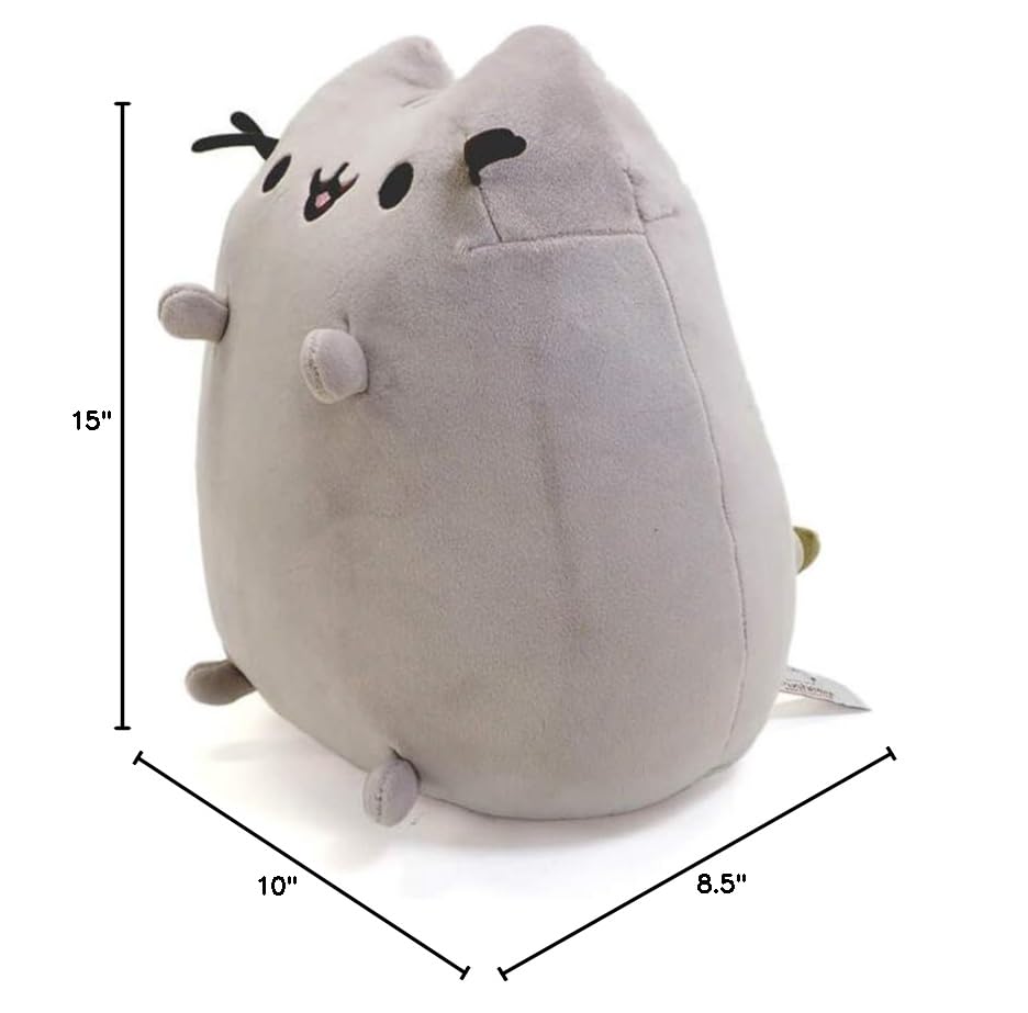 GUND Pusheen The Cat Squisheen Plush, Stuffed Animal for Ages 8 and Up, Gray, 11”