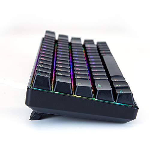 Golanhome Portable RGB Gaming Office 60 Percent Mechanical Keyboard USB 68 Keys Backlit Anti-ghosting Keyboard for PC Laptop(Blue Red Brown Switch) (Brown Switch)