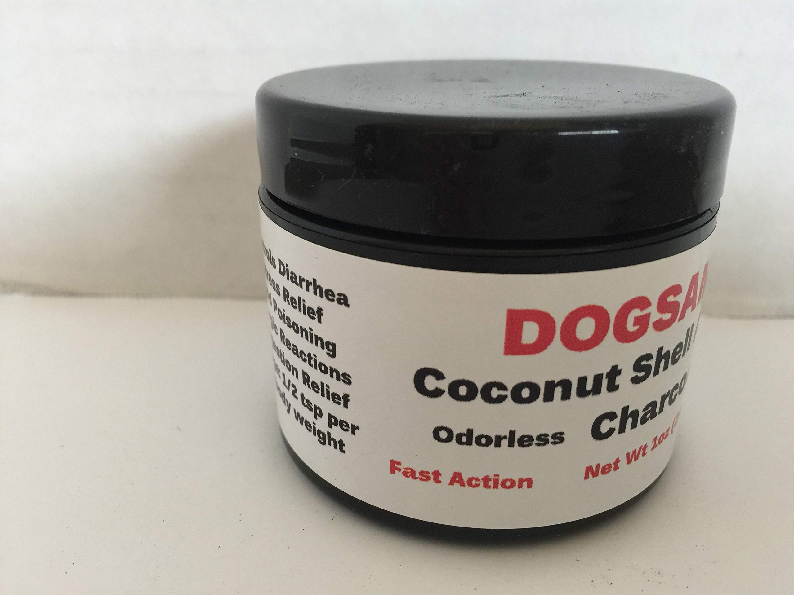DOGSAMUST All Natural Coconut Shell Activated Charcoal for Dogs 1 oz Powder