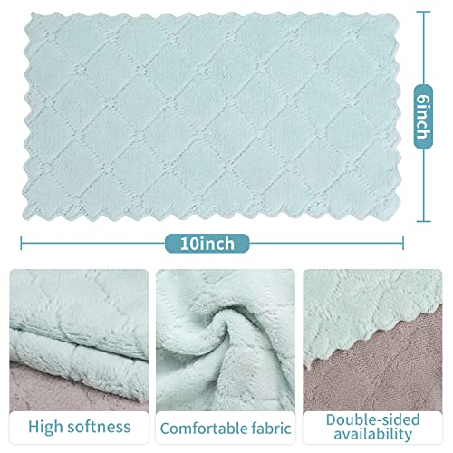 GADIEDIE 10 Pack Kitchen Dish Cloths Dish Towels,Super Absorbent Coral Fleece Cloth,Premium Dishcloths,Nonstick Oil Washable Fast Drying Dish Rags,Reusable Cloth forTable Chair Dish Glass
