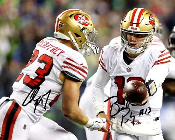 Ikonic Fotohaus Brock Purdy Christian McCaffrey Signed Photo Autograph Print Wall Art Home Decor
