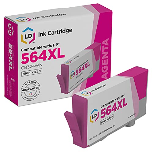 LD Compatible Ink Cartridge Replacement for HP 564XL CB324WN High Yield (Magenta)
