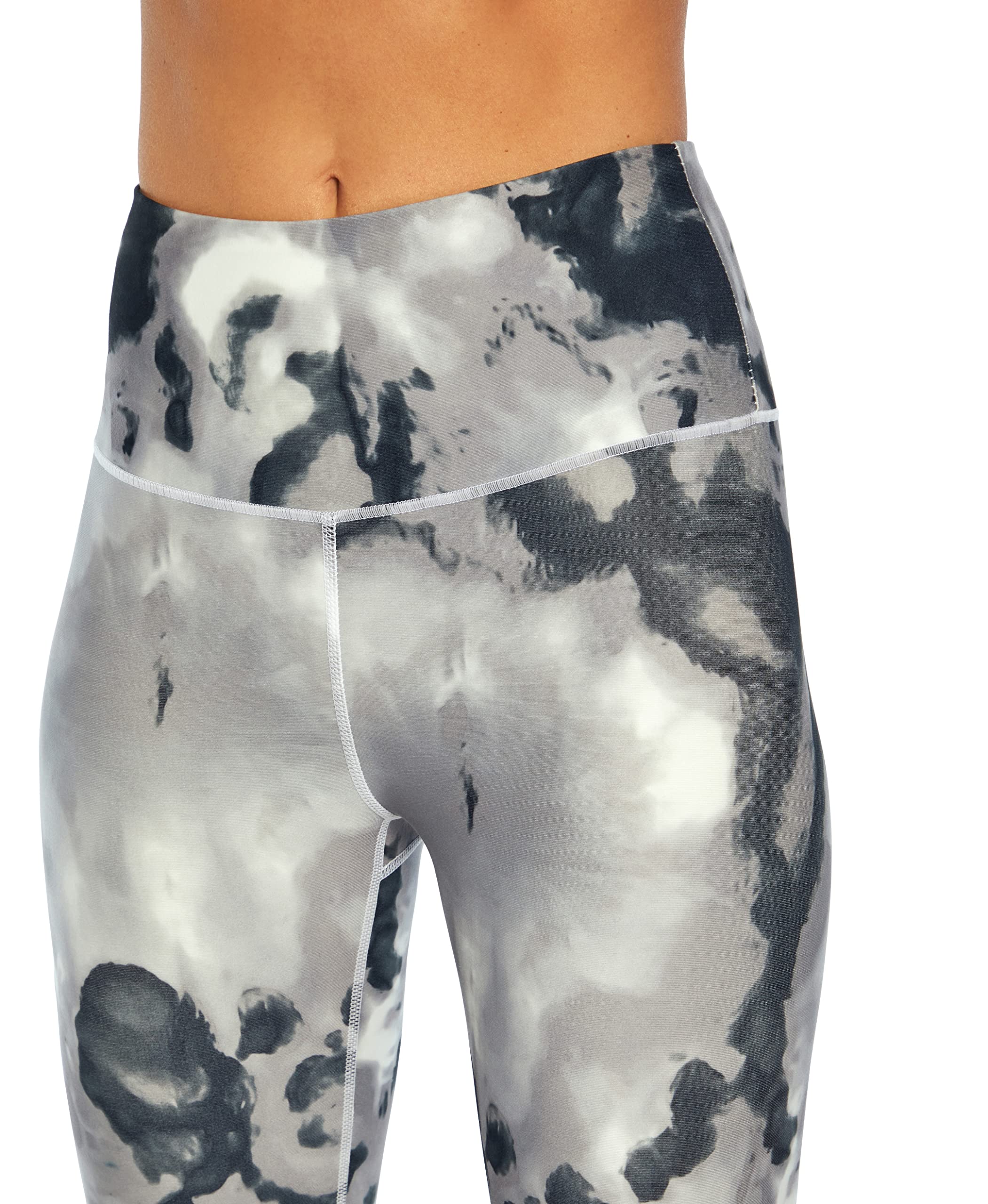 Balance Collection Womens Contender Luxe High Rise Long Legging, Black Tie Dye Burst, Large