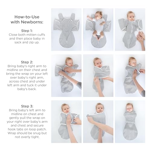 SwaddleDesigns Omni Swaddle Sack® Arms Up Half-Length Sleeves & Mitten Cuffs, Easy Swaddle Transition, Hedgehogs, 0-3 Month