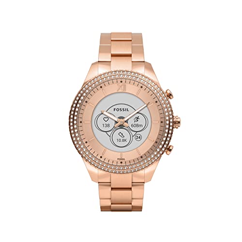 Fossil Stella Gen 6 Hybrid 40mm Stainless Steel Smart Watch, Color: Rose Gold (Model: FTW7063)