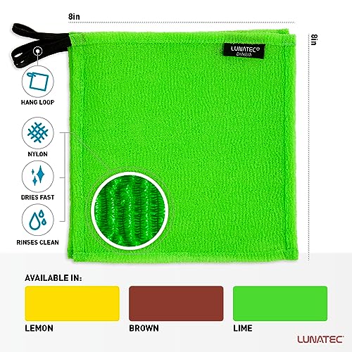 Lunatec Odor-Free Dishcloths. The Perfect Scrubber, Dish Cloth, Sponge and Scouring Pad to Clean Your Dishes, Pots & Pans, and Kitchen Gear. Ideal for Home, RV, Boat Galley and Camp Site. (4-Pack)