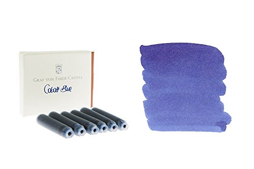 GRAF von Faber-Castell Ink Cartridges, Box of 6, Cobalt Blue (FC141101)
