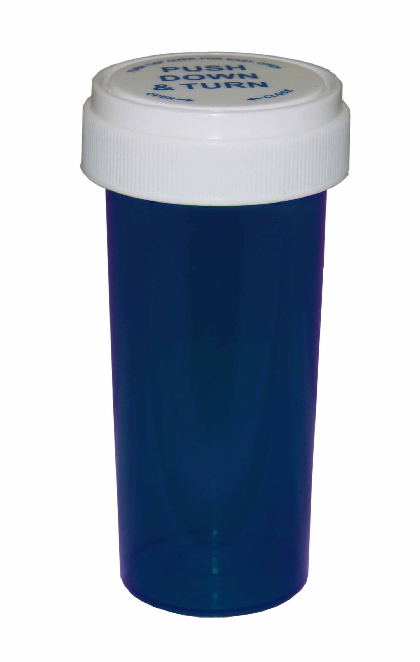Pharmacy Prescription Vials, Blue Child Resistant Medicine Bottle, 30 Dram Reversible, Caps Included, Pack of 200 (Pill Container, Pharmacy Bottle, Pharmacy Container) by Sponix