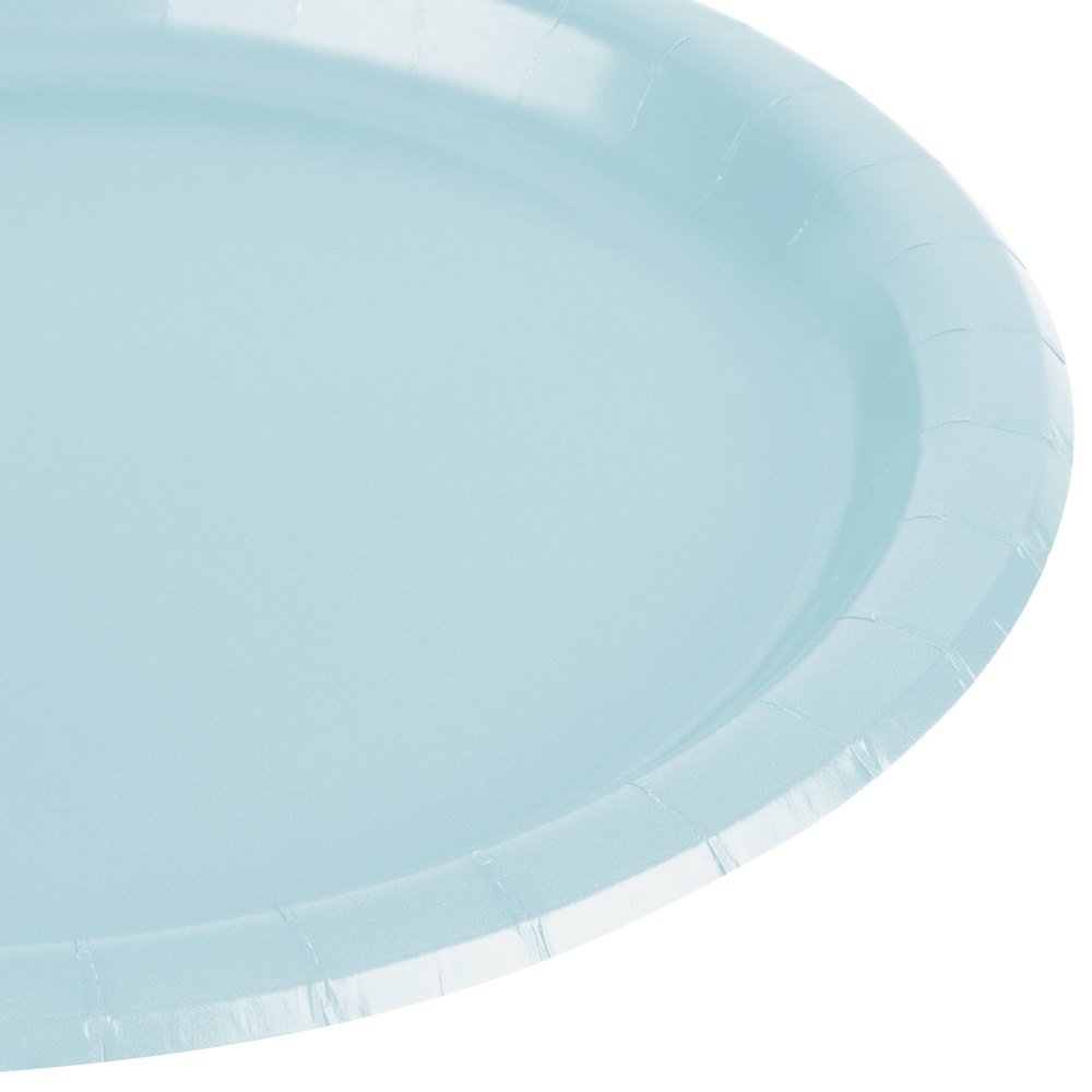 Amscan Round Dinner Paper Plates, 10 inches, Pastel Blue