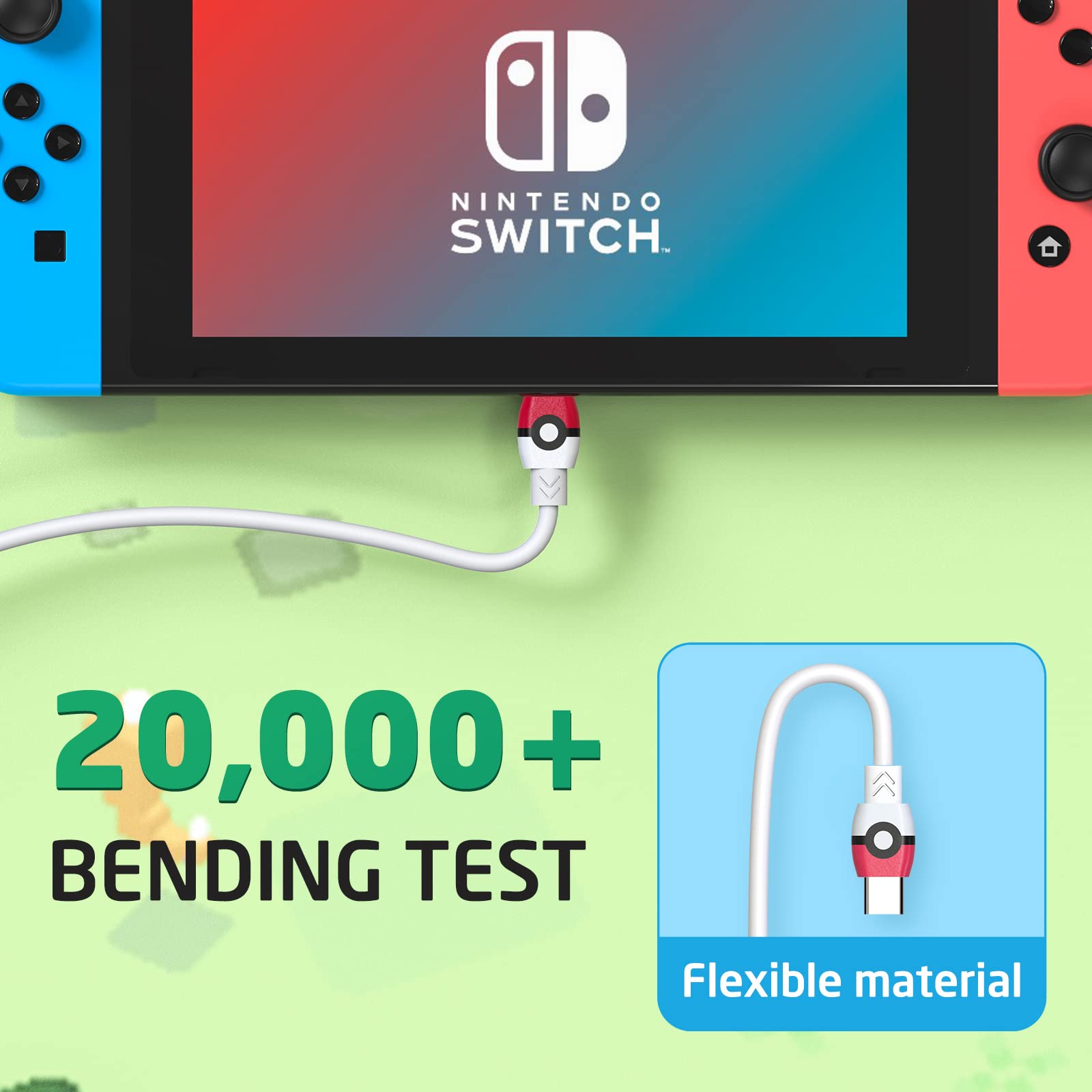 Antank USB C Charging Cable for Nintendo Switch, Cute 4.92ft Fast Charger Cord for Nintendo Switch/Lite/OLED/Xbox Series Controller