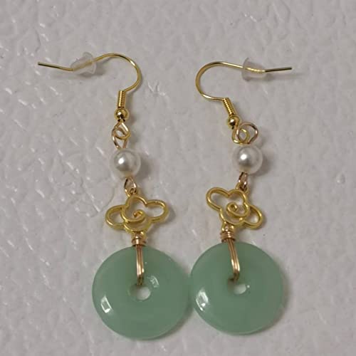 BDRIUOCNE Earrings, Lucky Gold Plated Loop Earrings, Dainty Charm Pendant Jewelry Studs, Handmade Ear Stud Earrings Hoop Earrings for Women