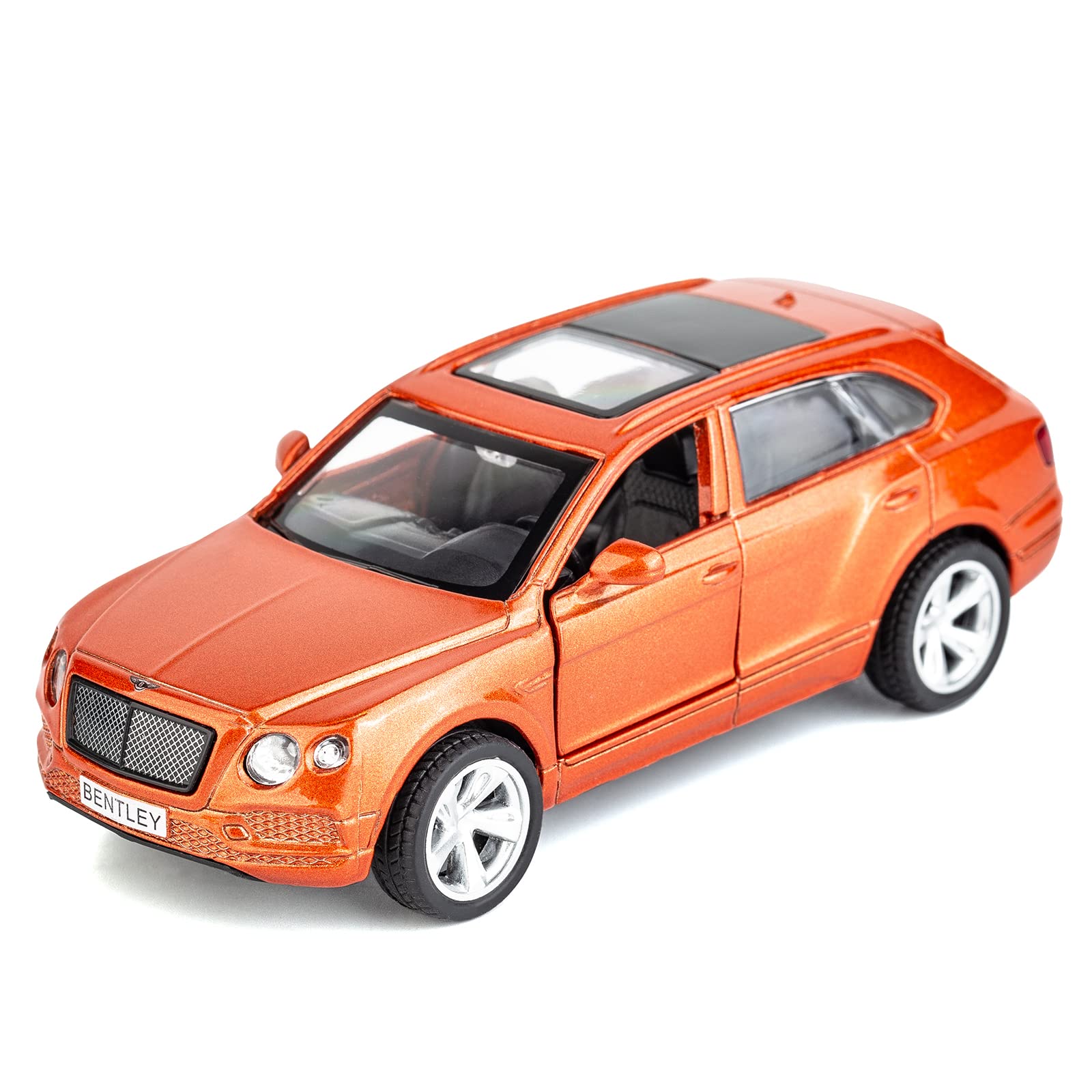 BDTCTK Compatible for 1:45 Bentley Bentayga Model Car, Zinc Alloy Pull Back Toy Car for Kids Boy Girl Orange