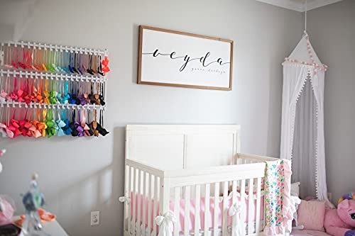 Ollirovey Metal 60 Hook 3ft Wide Headband Display and Headband Organizer for Girls Hair Bows Holds up to 240+ Hair Accessories 4 per Hook - Hooks Adjustable - Wall Mounted