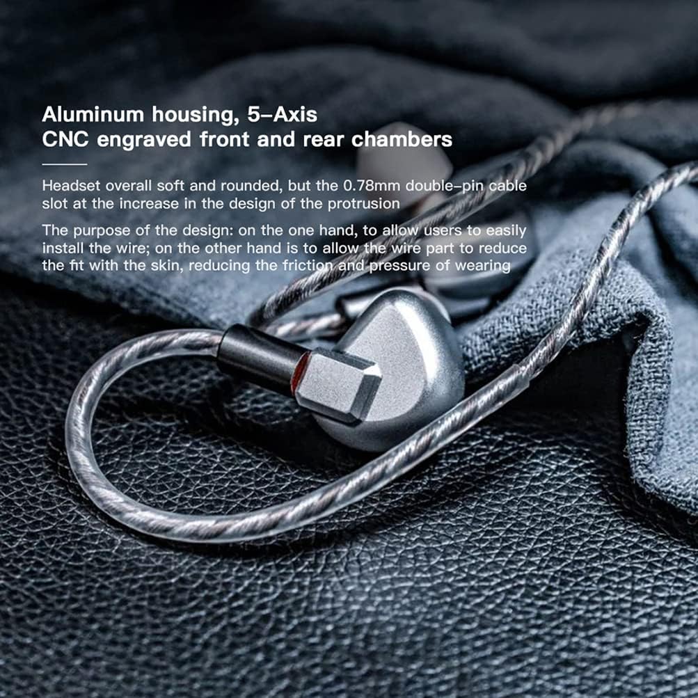LETSHUOER S12 in-Ear Earphone 14.8mm Planar Magnetic Driver IEMs HiFi Headphone with Silver Plated Monocrystalline Copper Cable 3.5mm Headphones Jack (Grey)