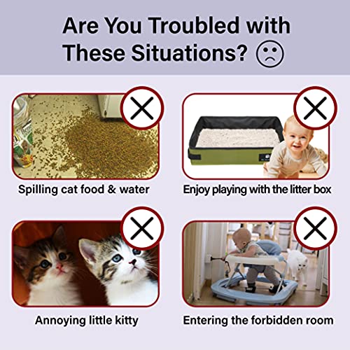 Neobay Child Proof Door Lock with Adjustable Door Strap and Latch. No Need for Interior Cat Door. Keep Toddler Out of Room with Litter Box While Let Cat in Easily.