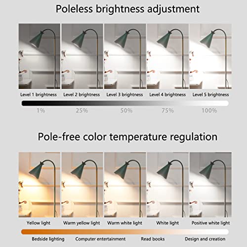Gupuzm Gooseneck Floor Lamp Swing Arm Adjustable 360° Rotating Metal Bracket Lamp, Indoor Reading Lighting Dimming Floor Lamp Minimalist Style, Suitable for Living Room,Study, Bedroom, Office