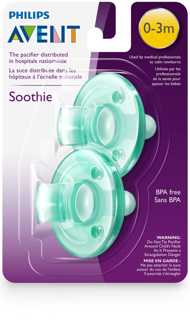 Philips Avent Soothie Pacifier, Blue, 0-3 Months, 2 Count