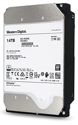 HGST WD Ultrastar DC HC530 14TB SATA 6Gb/s 3.5-Inch Data Center HDD - WUH721414ALE604 0F31152 (Renewed)