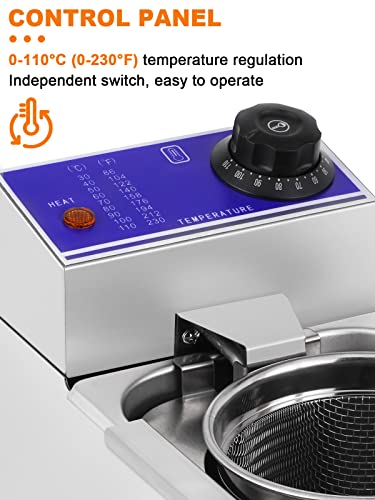 JIAWANSHUN Commercial Pasta Cooker Electric Noodle Cooker with 2 Baskets for Restaurant,Cooking Spaghetti Dumplings Vegetables,30-110℃ Temperature Adjustable 110V