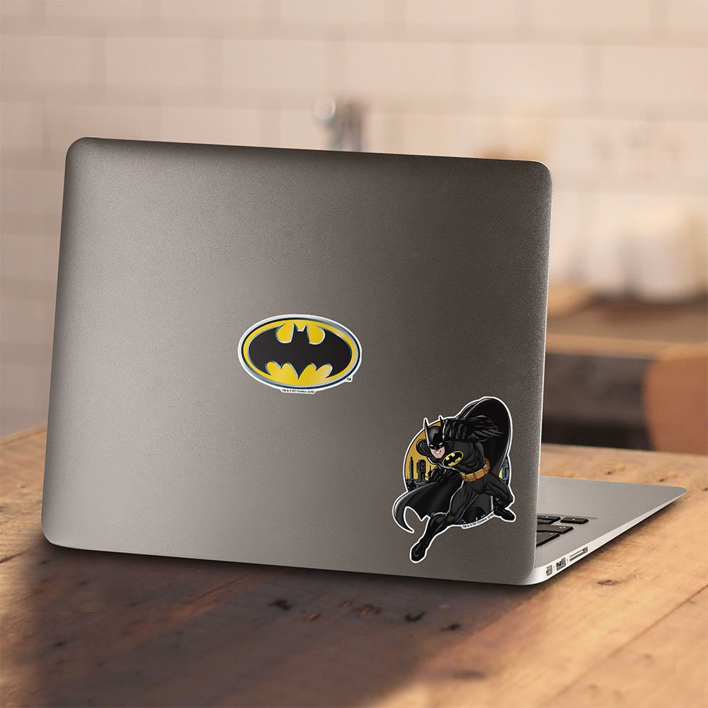 Popfunk Juvenile Batman Classic Logo T-Shirt & Stickers (Black, 4T)